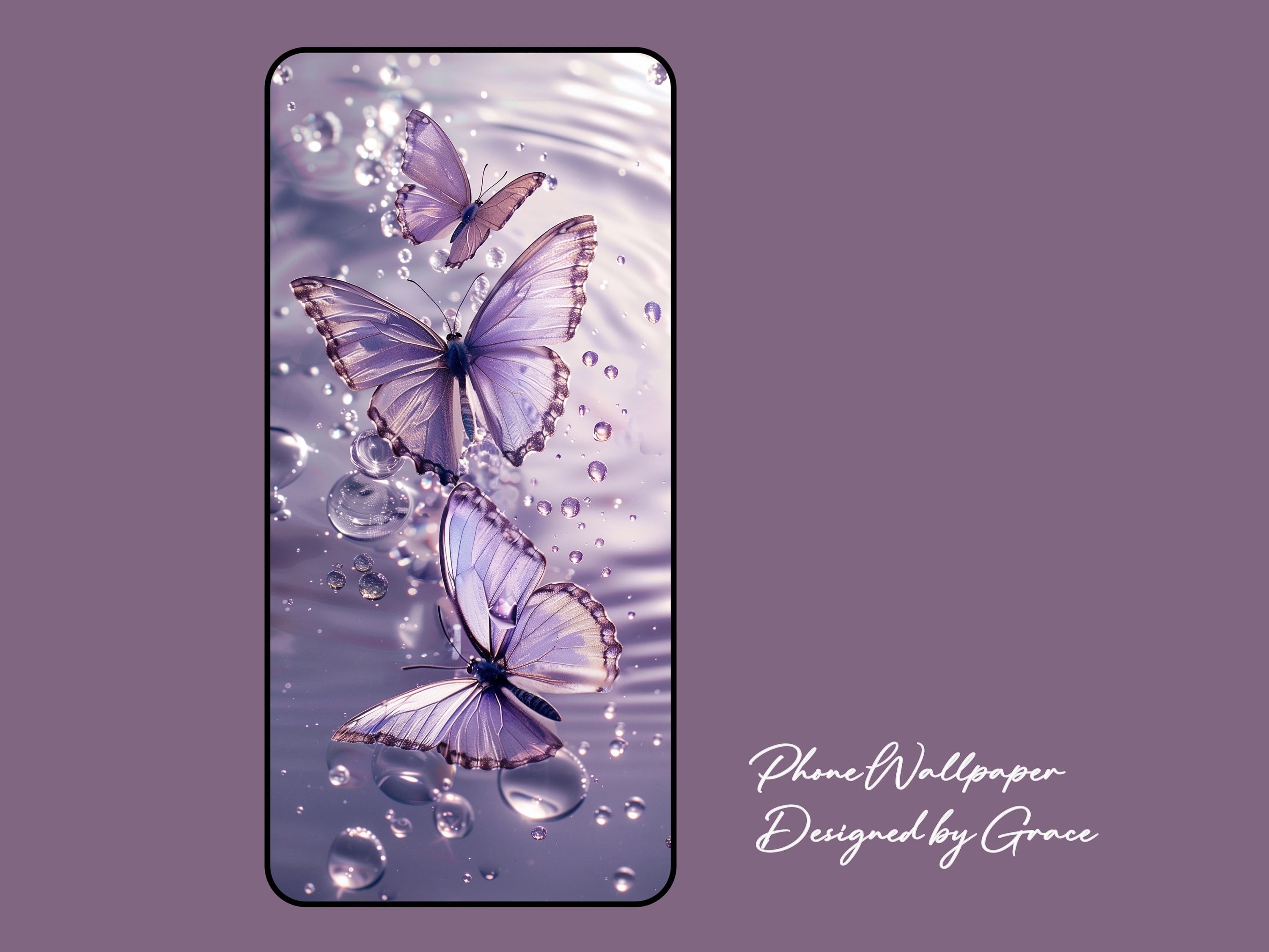 Purple Butterfly Phone Wallpapers | Set of 3 | Gorgeous Design | High ...