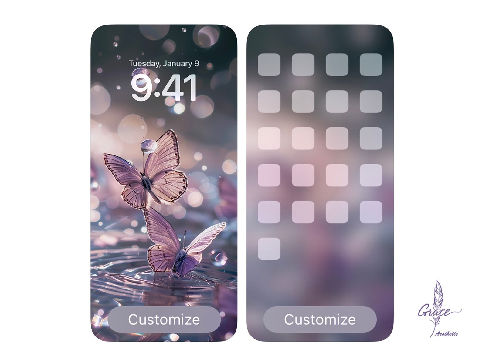 Purple Butterfly Phone Wallpapers | Set of 3 | Gorgeous Design | High ...
