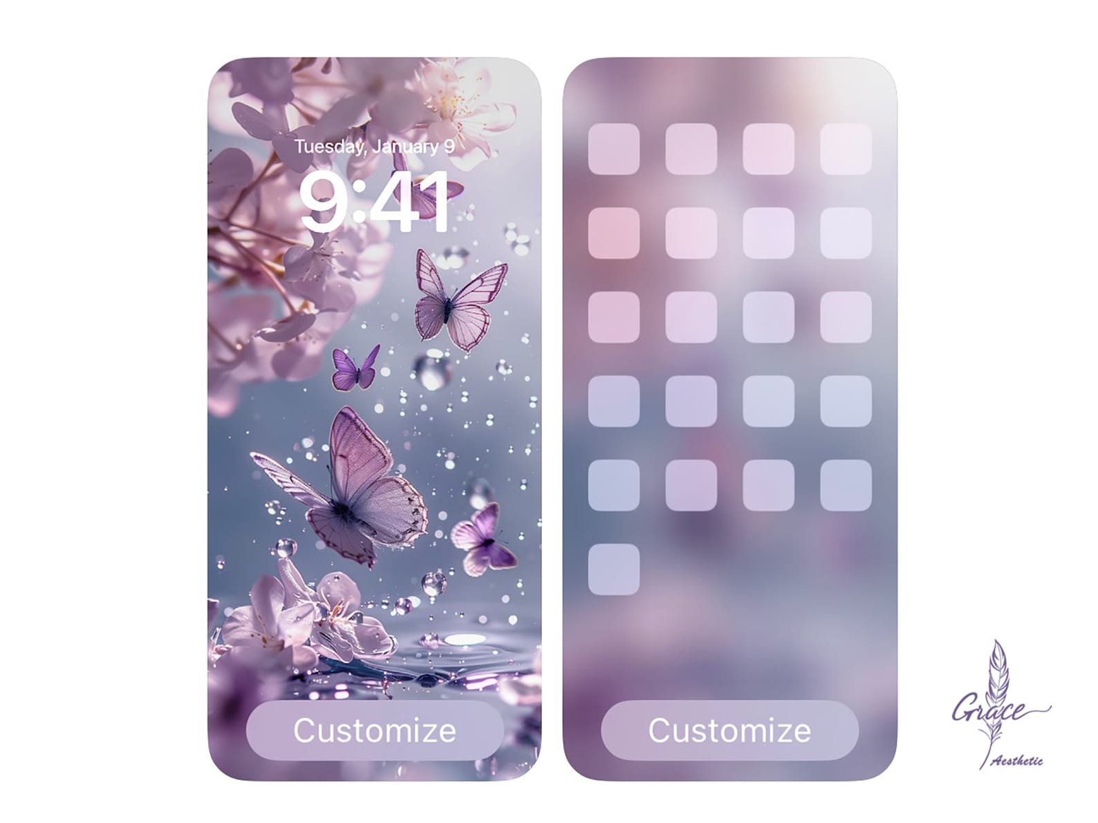 Purple Butterfly Phone Wallpapers | Set of 3 | Gorgeous Design | High ...