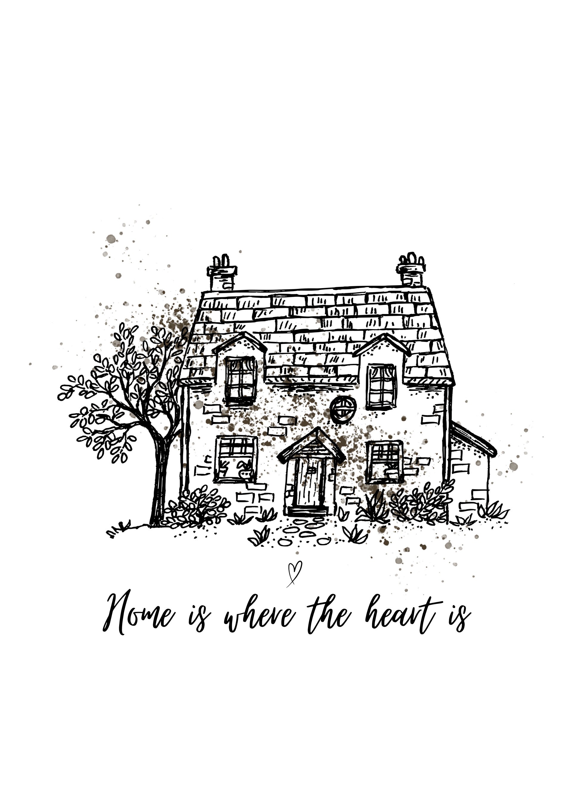 Poster Digital Family Home Heart “home is Where the Heart Is” - Etsy