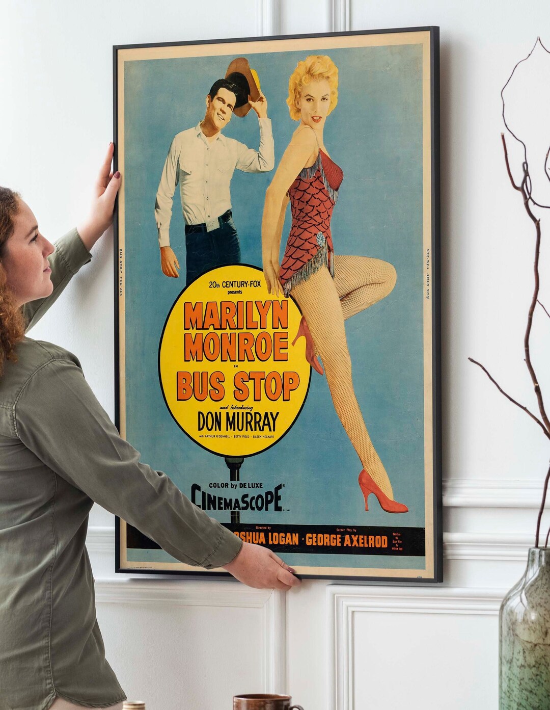 Bus Stop Classic 1950s Comedy Poster – Vintage Film Art, Retro Movie ...