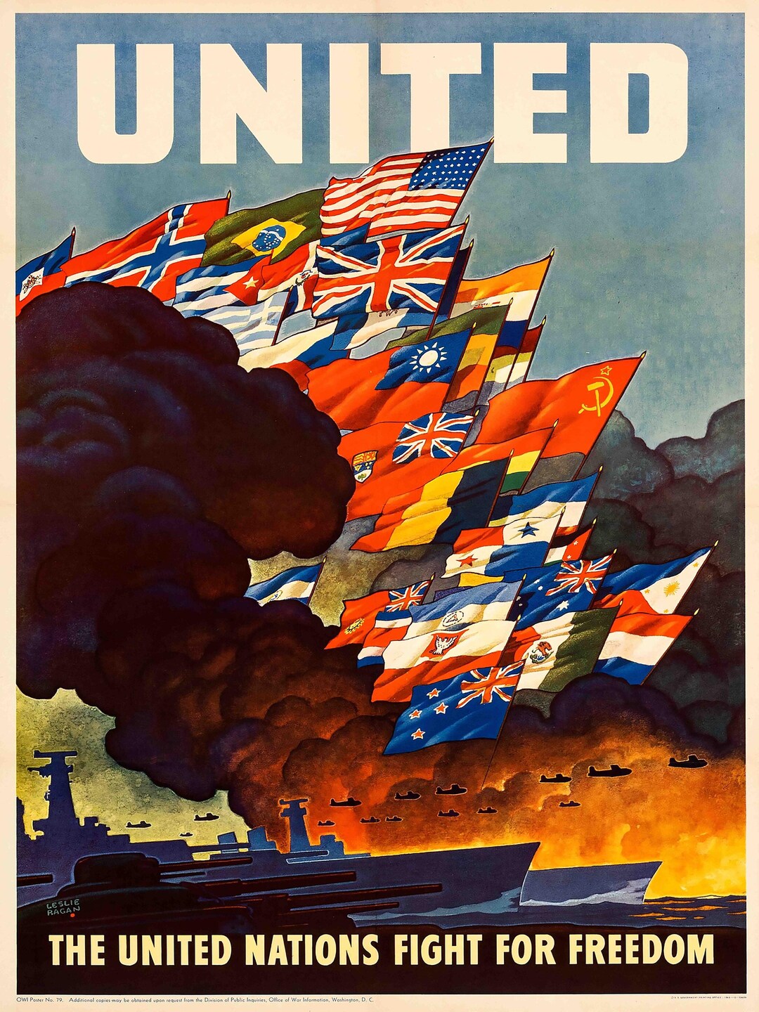 United Nations Allied Unity Poster 1943 – World War II Coalition ...