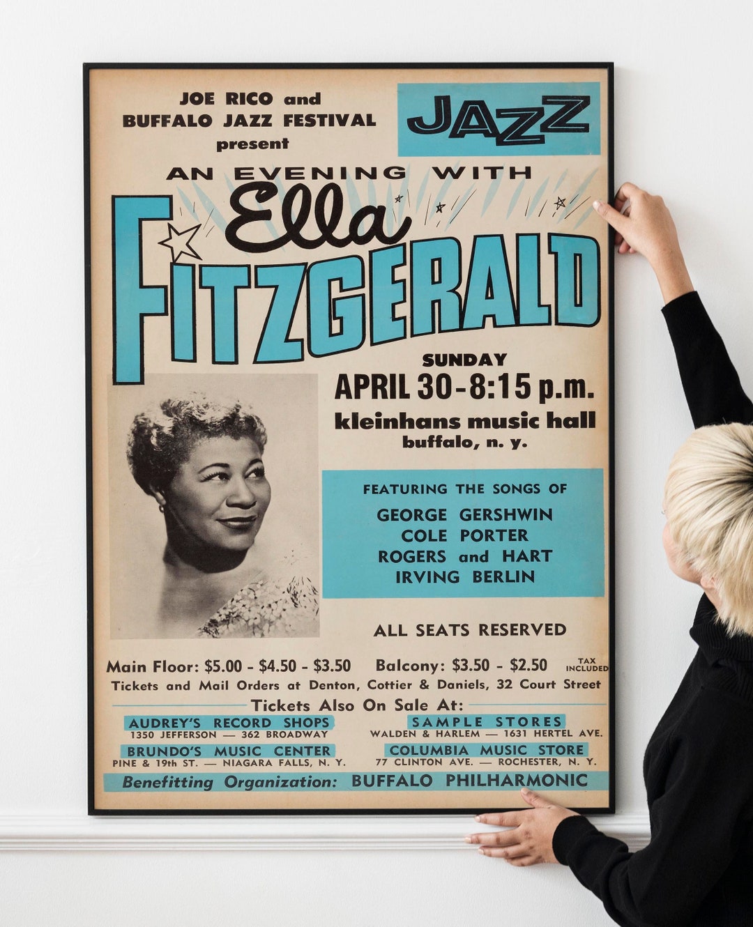 Vintage Jazz Night Poster – Classic 1960s Wall Art, Jazz Club Decor ...