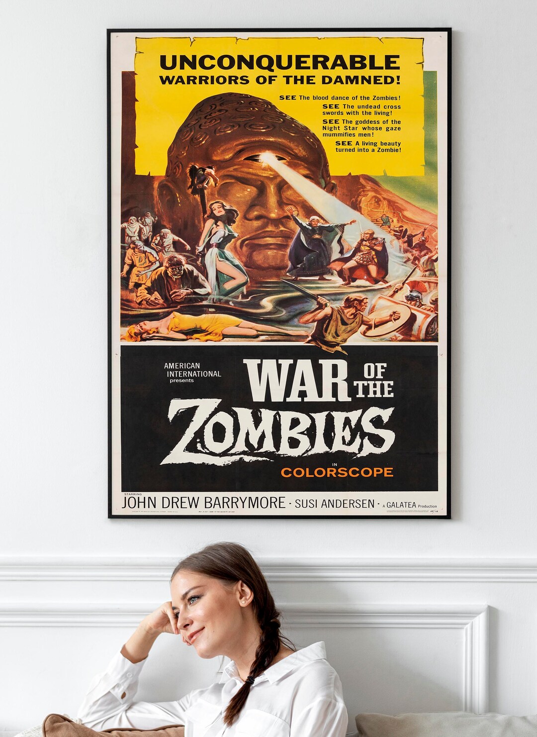 Vintage 1960s Horror Poster – Iconic Zombie Movie Art, Retro Cult ...