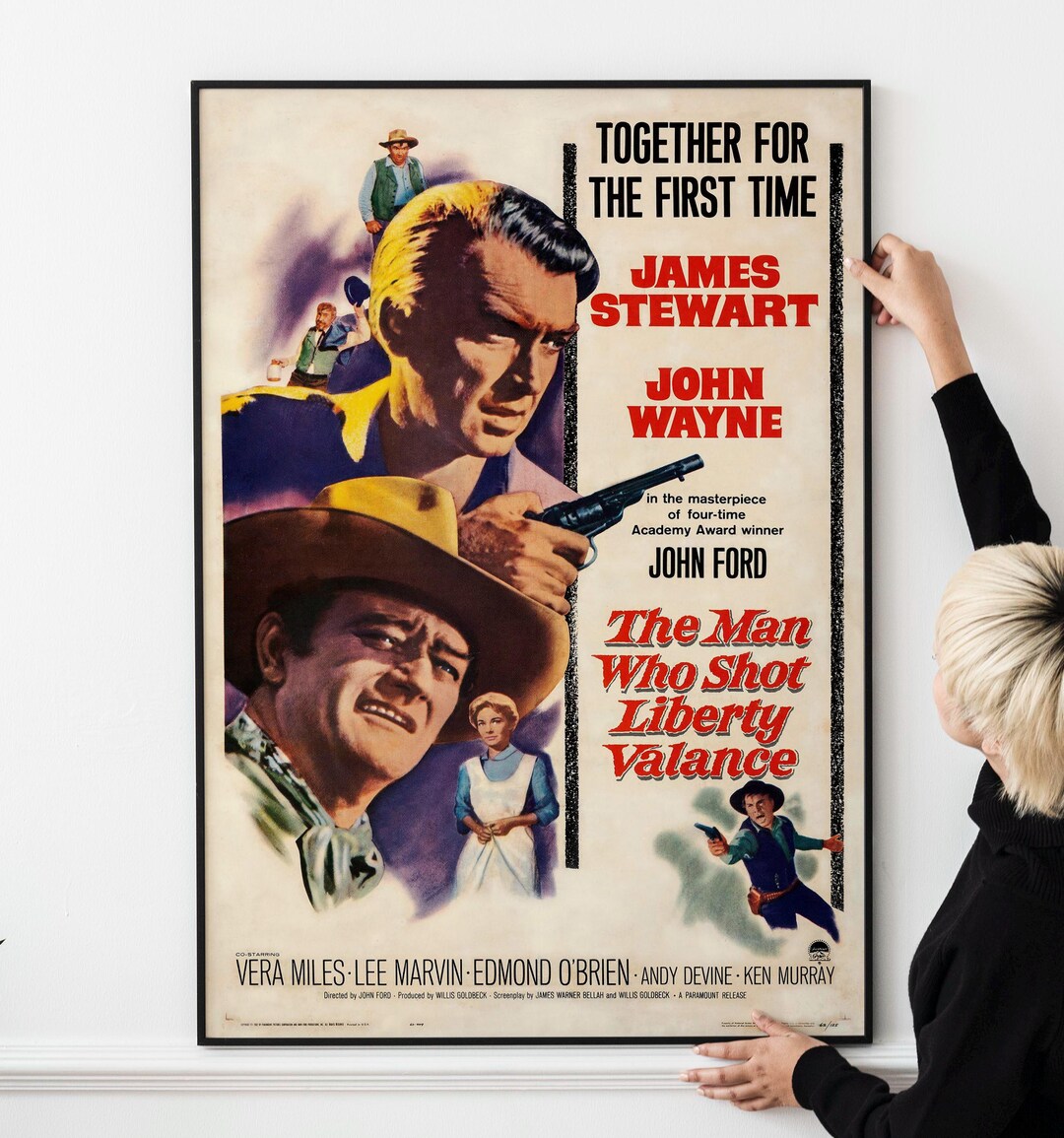 2 John Wayne Classic Western Movie Posters – Vintage Cowboy Film Art ...