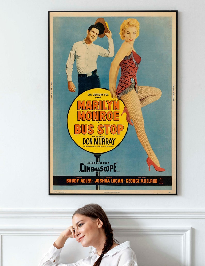 Bus Stop Classic 1950s Comedy Poster - Vintage Film Kunst, Retro Film ...