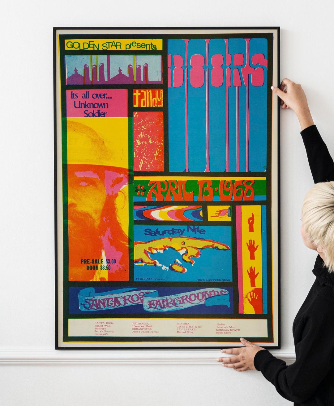 Psychedelic 60s Rock Art, Vintage Music Festival Poster, Santa Rosa ...