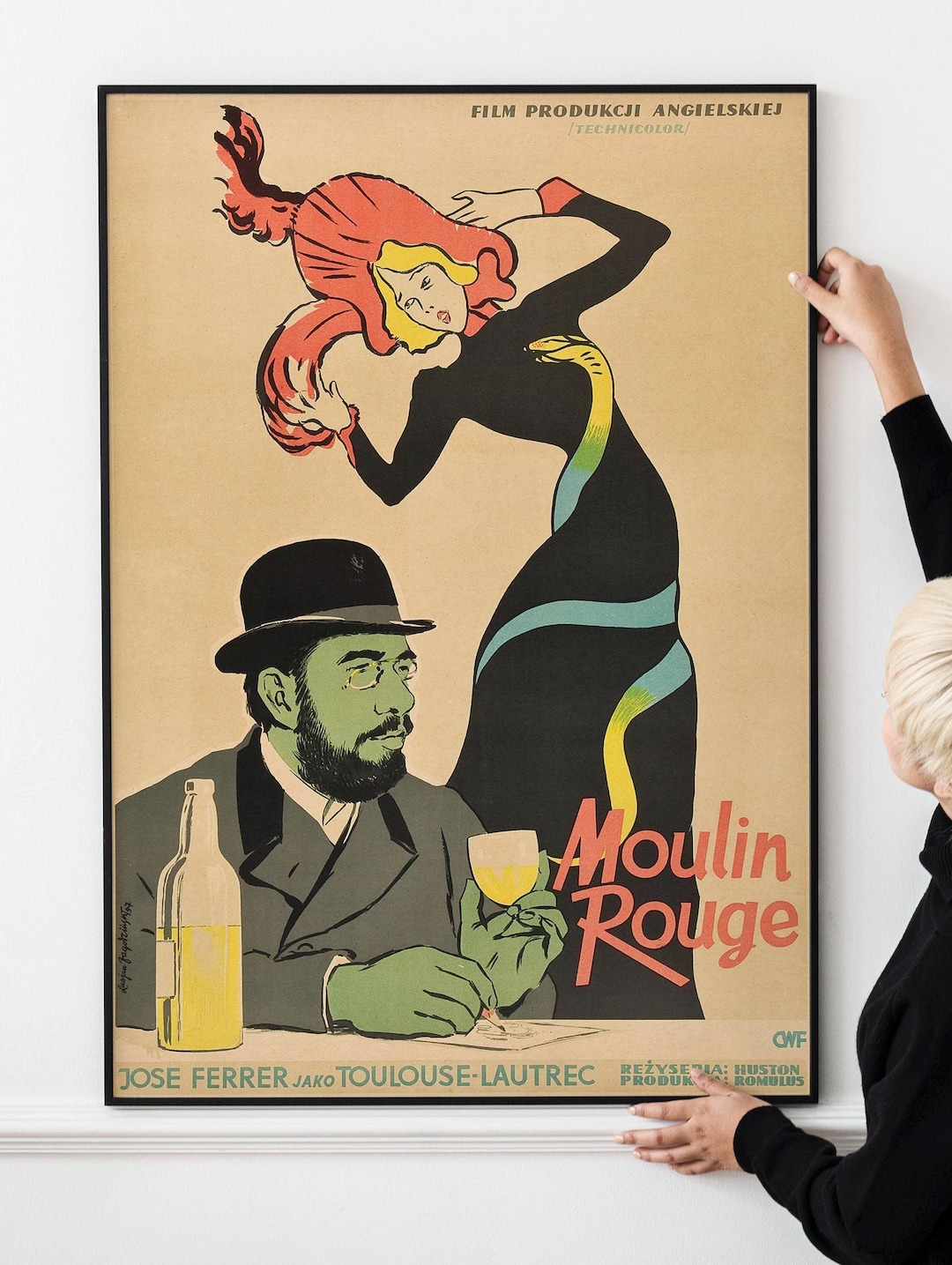 Toulouse-Lautrec Moulin Rouge 1957 Vintage Filmplakat DRUCKBARE ...