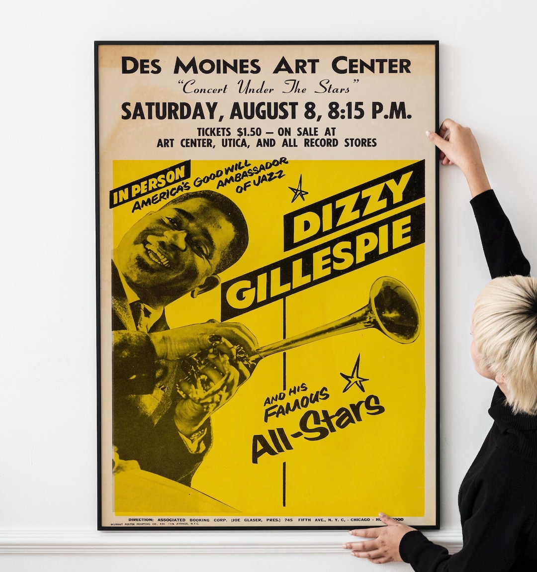 Two Vintage Jazz Music Posters – 60s Jazz Art Print, Classic Jazz Wall ...