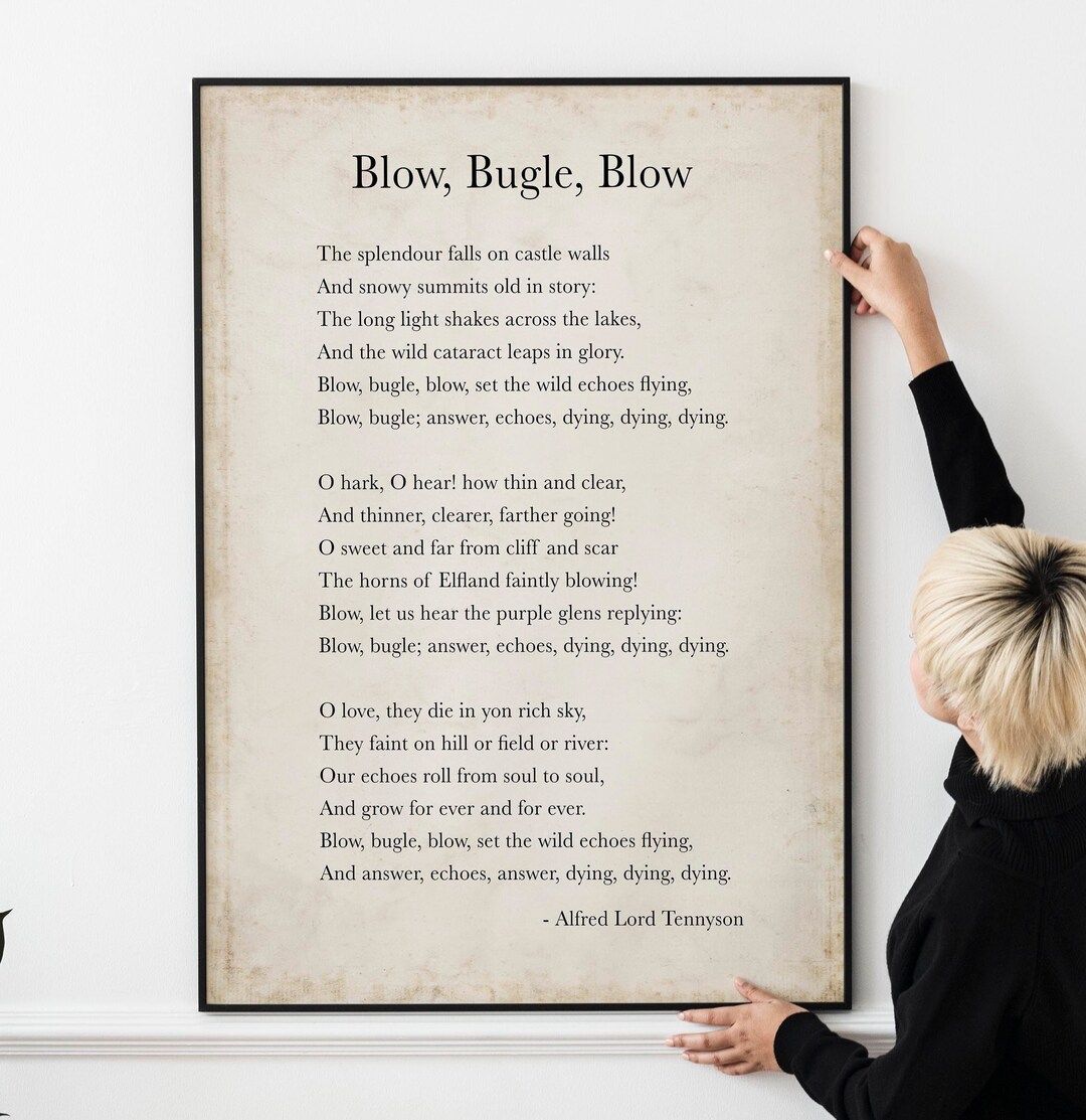 Alfred Lord Tennyson Poetry Blow, Bugle, Blow Poem Quote Print ...