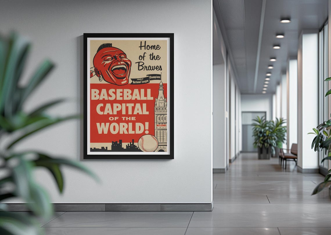 Retro 1950s Baseball Champions Poster – Vintage Sports Collectible ...