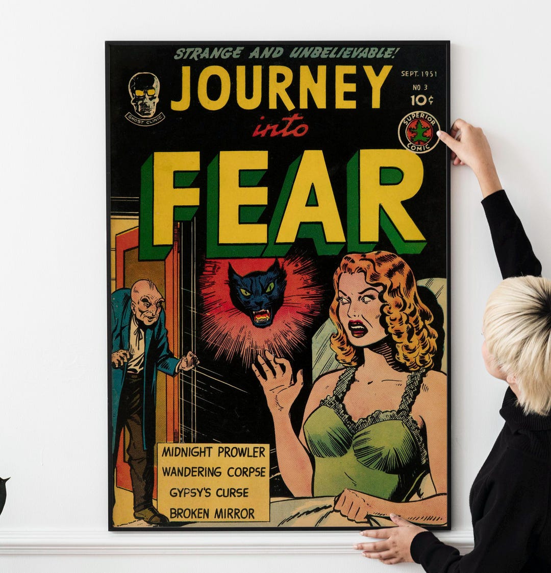 3x Vintage Comic Book Poster 1950s Retro Art for Unique Home Décor ...