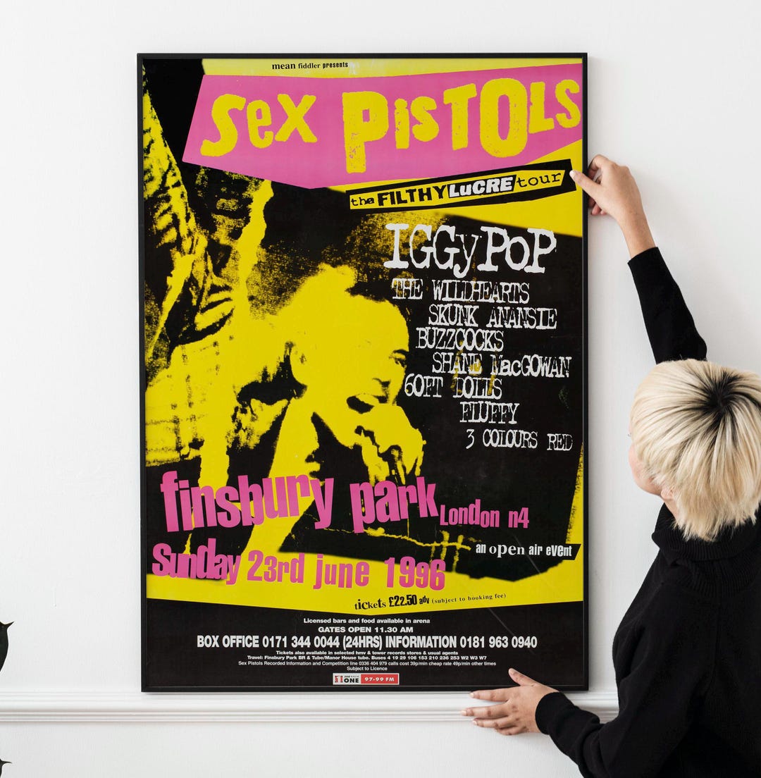 5x Retro Punk Rock Concert Posters – 1980s Music Festival Art, New Wave ...