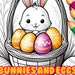 Bunnies and Eggs. Easter Coloring Book for Kids. Easter Coloring Pages ...