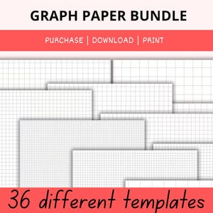 Graph Paper Bundle Printable Graph Grid Paper Templates Graph Pages ...