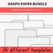 Graph Paper Bundle Printable Graph Grid Paper Templates Graph Pages ...