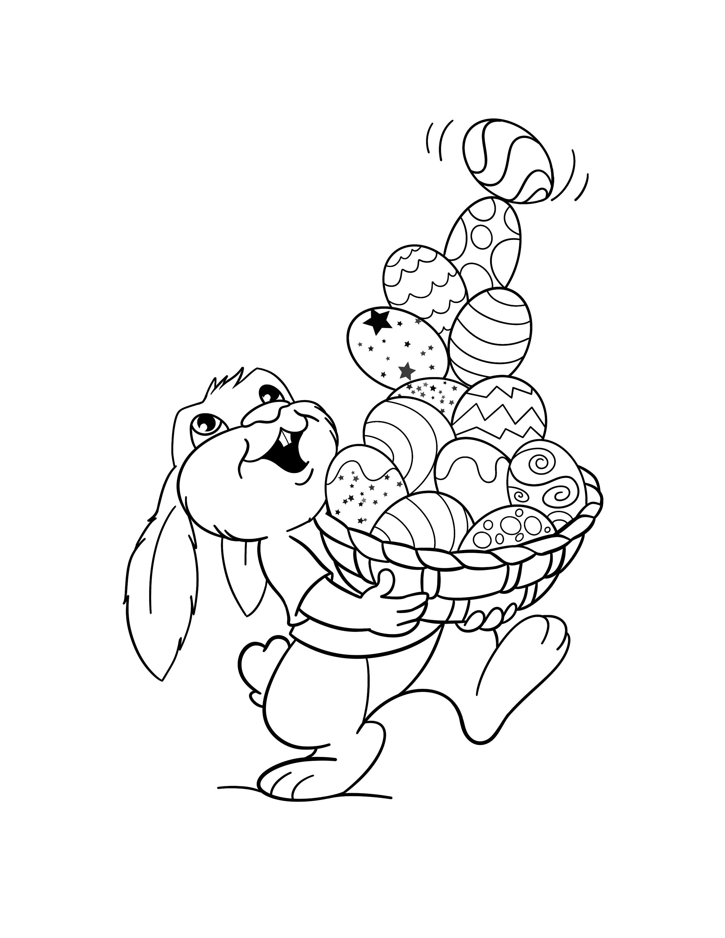 Bunnies and Eggs. Easter Coloring Book for Kids. Easter Coloring Pages ...