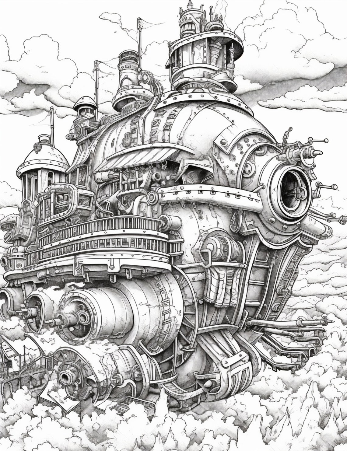 The World of Steampunk Coloring Book for Adults - Etsy