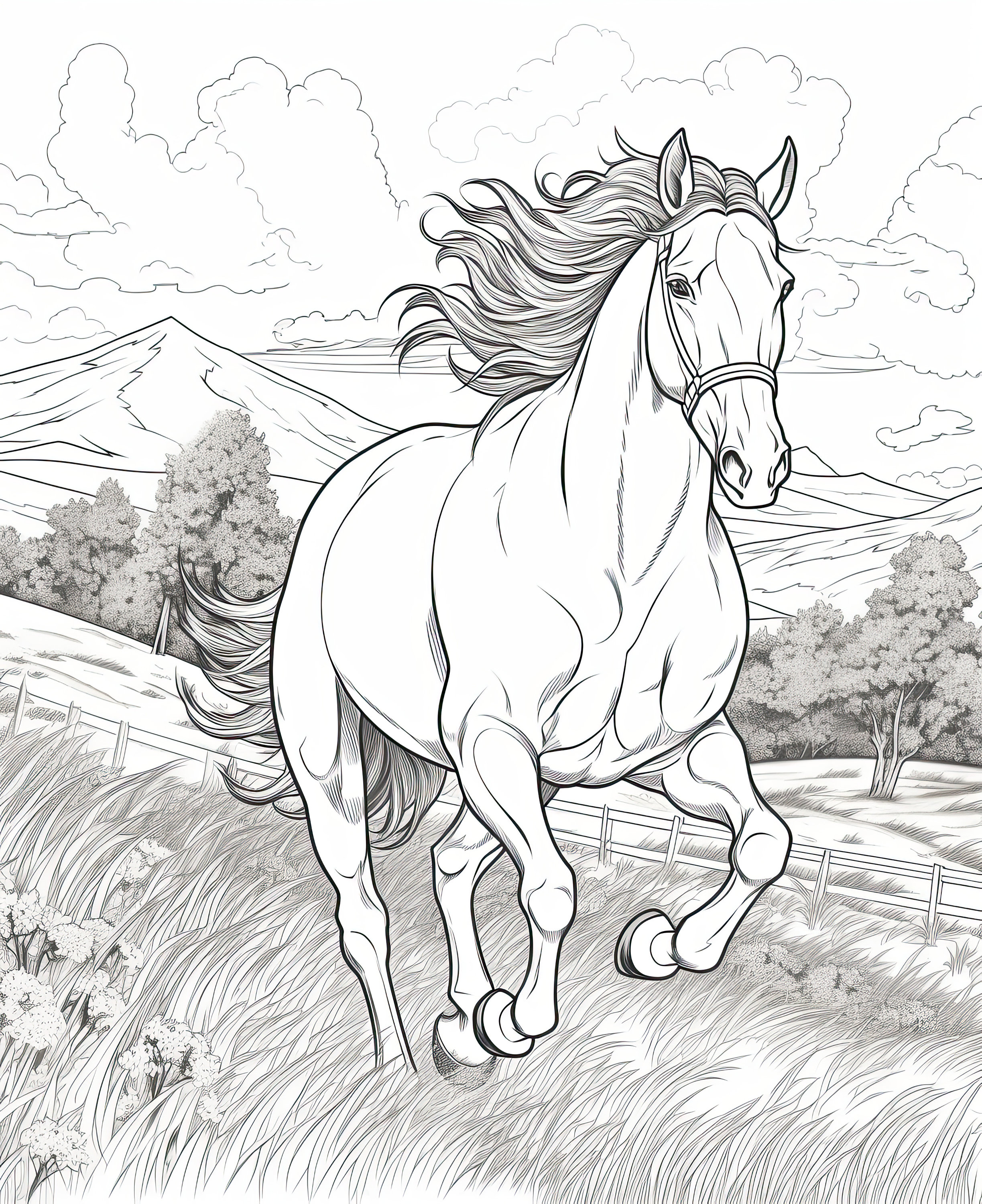 The World of Amazing Horses: Coloring Book (beautiful Images of Horses ...