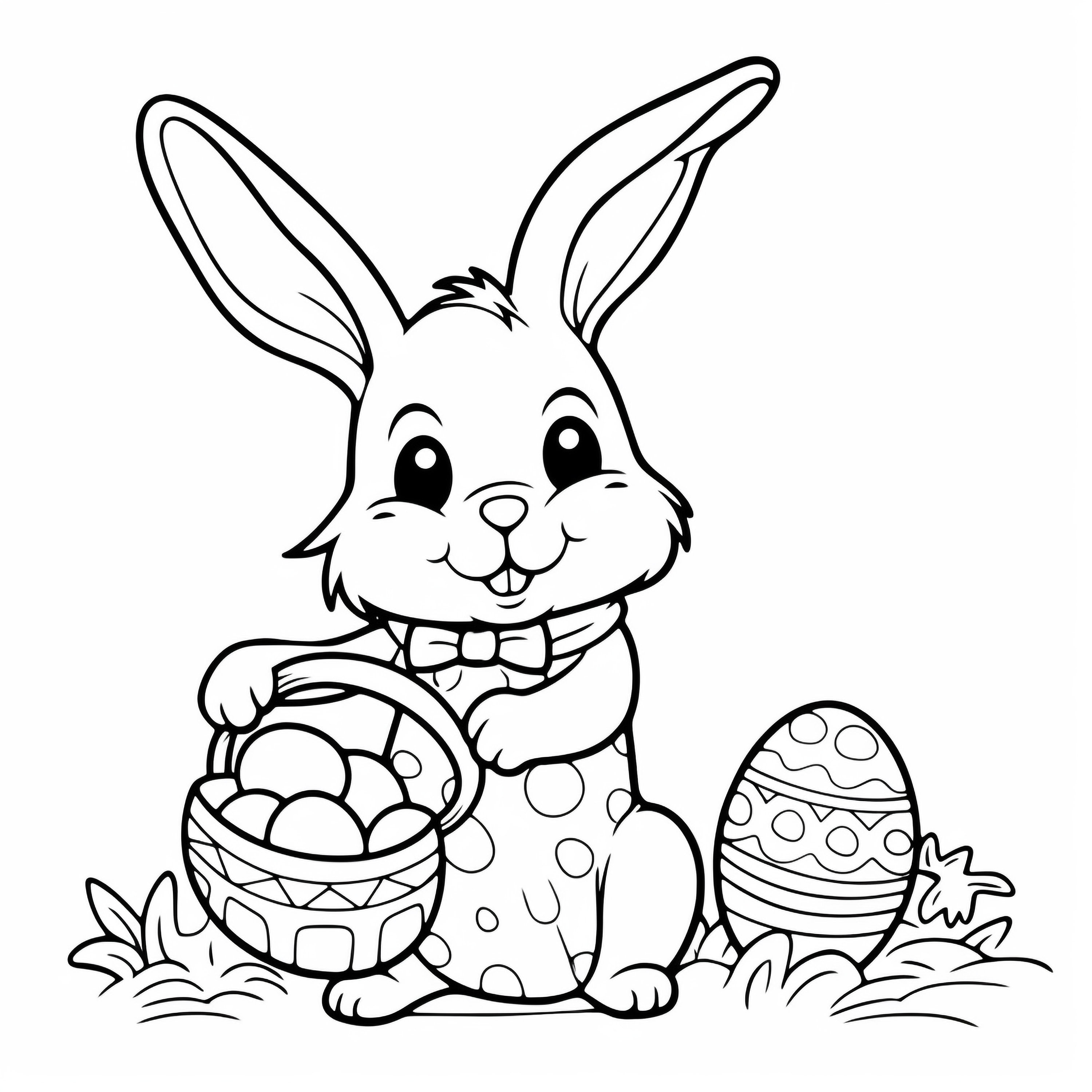 Bunnies and Eggs. Easter Coloring Book for Kids. Easter Coloring Pages ...