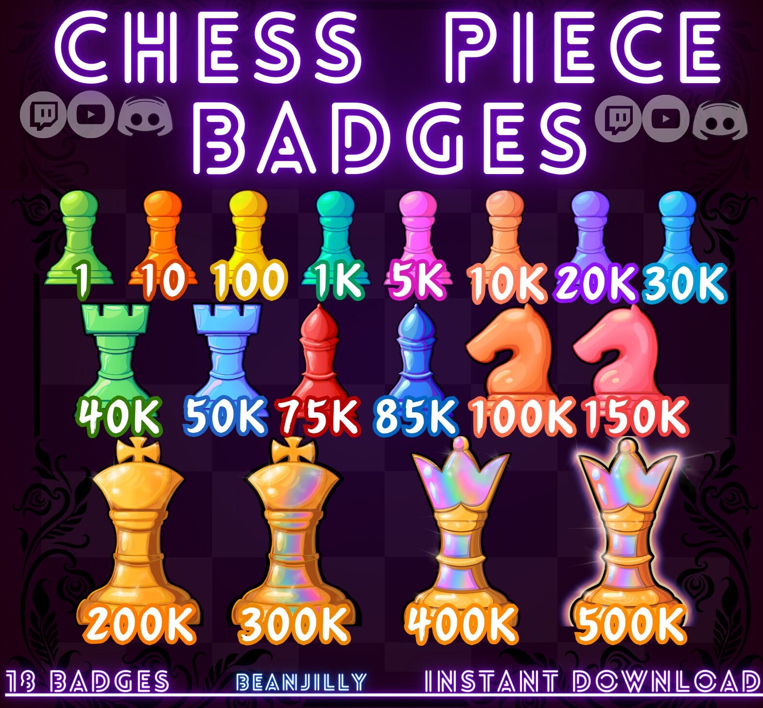 Chess Bit Badges for Twitch - Etsy