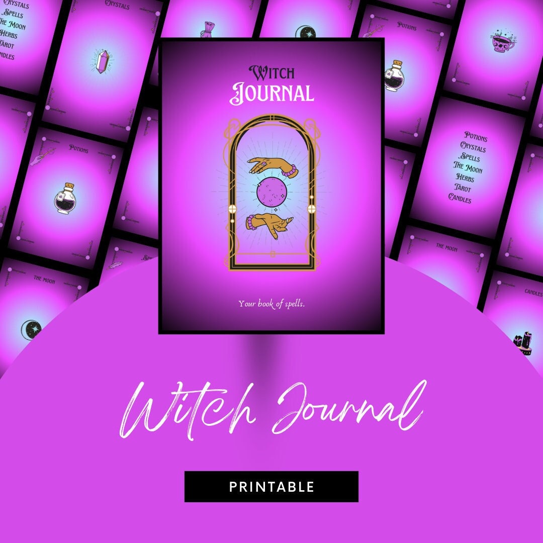 WITCH JOURNAL Printable Spells Magic Potions Notes Workbook Journal ...