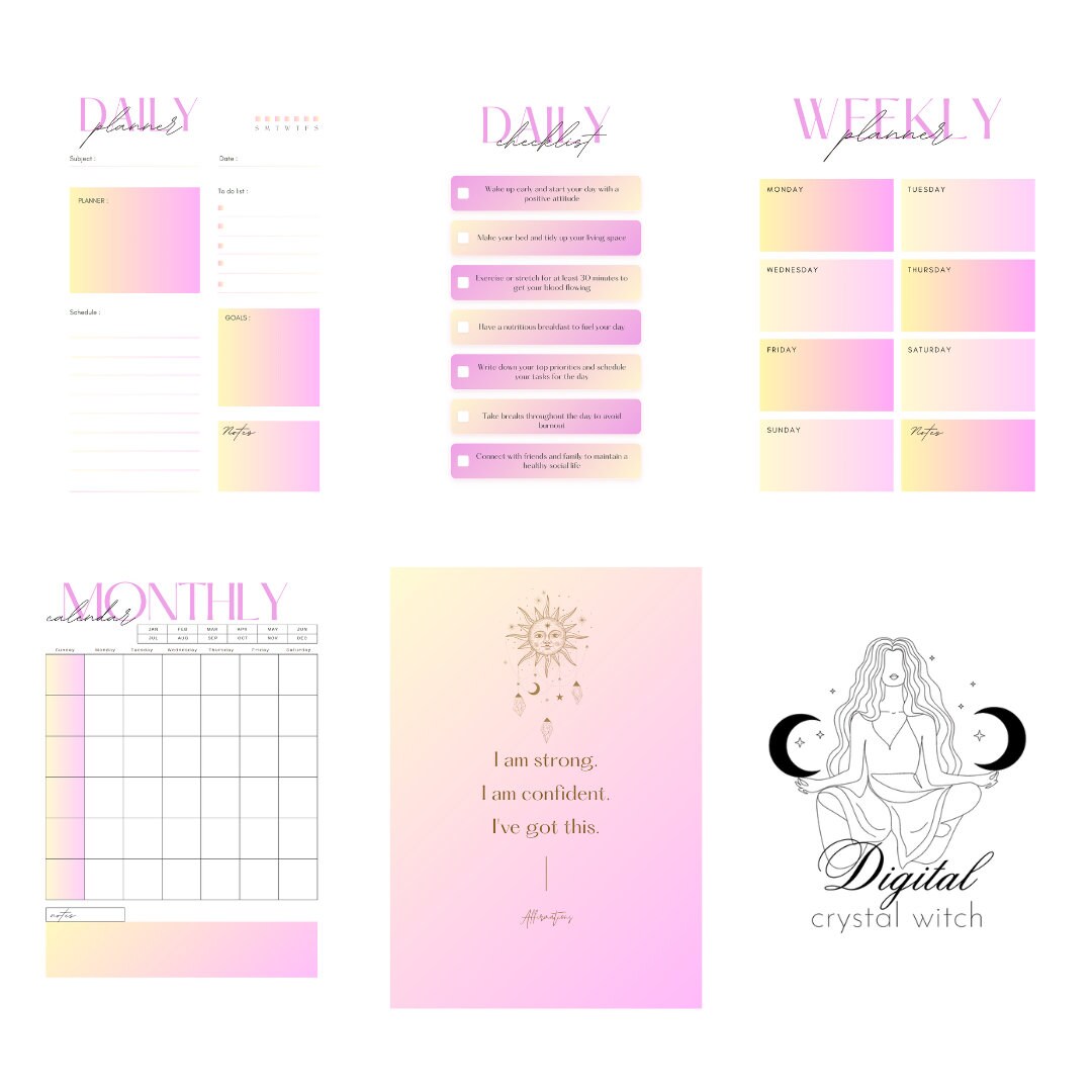 Editable LET'S GET ORGANISED Planner Sheets Bundle Notes Workbook ...
