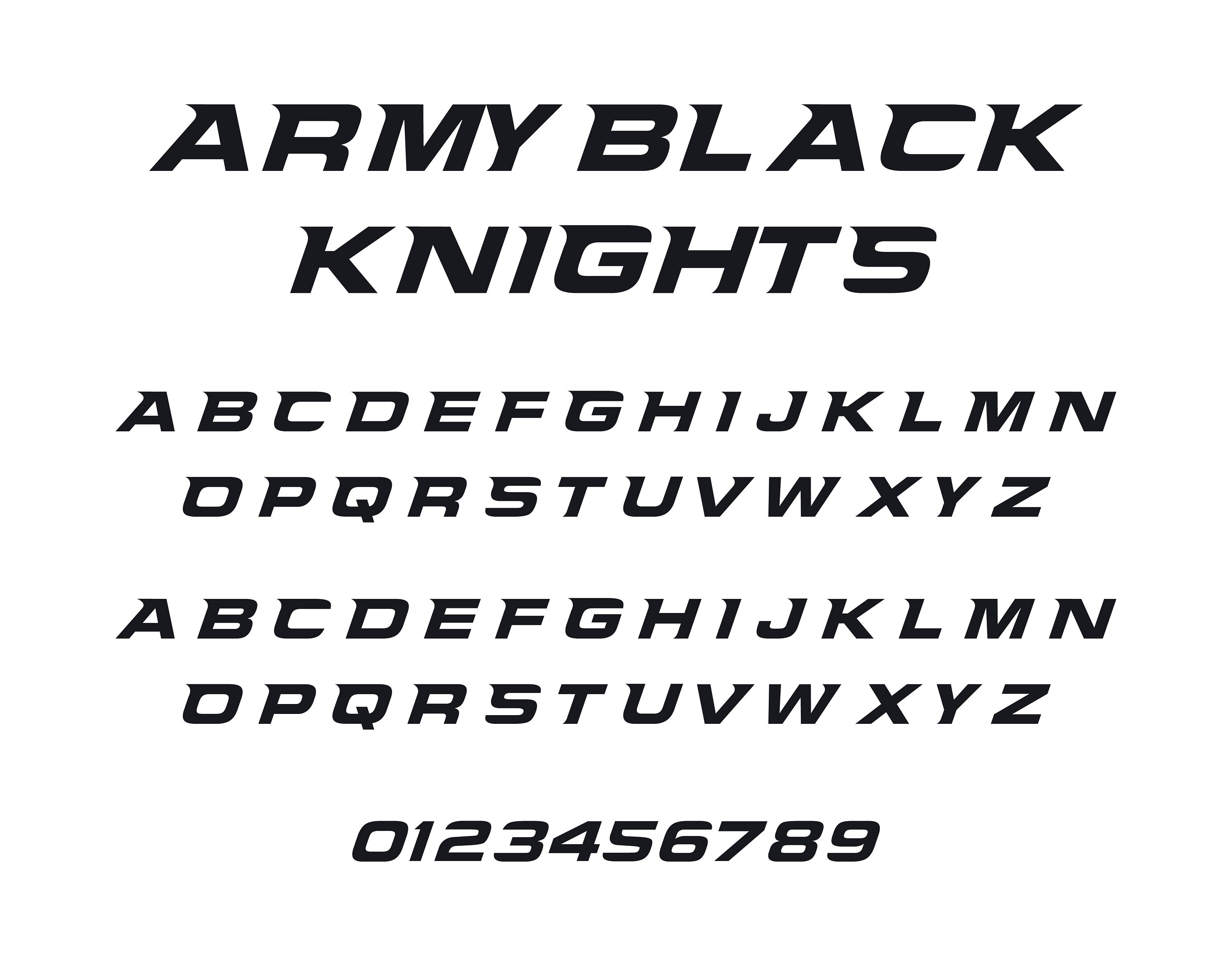 Army Black Knights Font Compatible With Adobe, MS Word, Cricut Digital ...