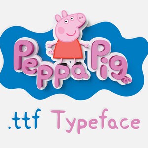 Peppa Pig Font Delightful Typeface for Cricut & Embroidery Machines ...
