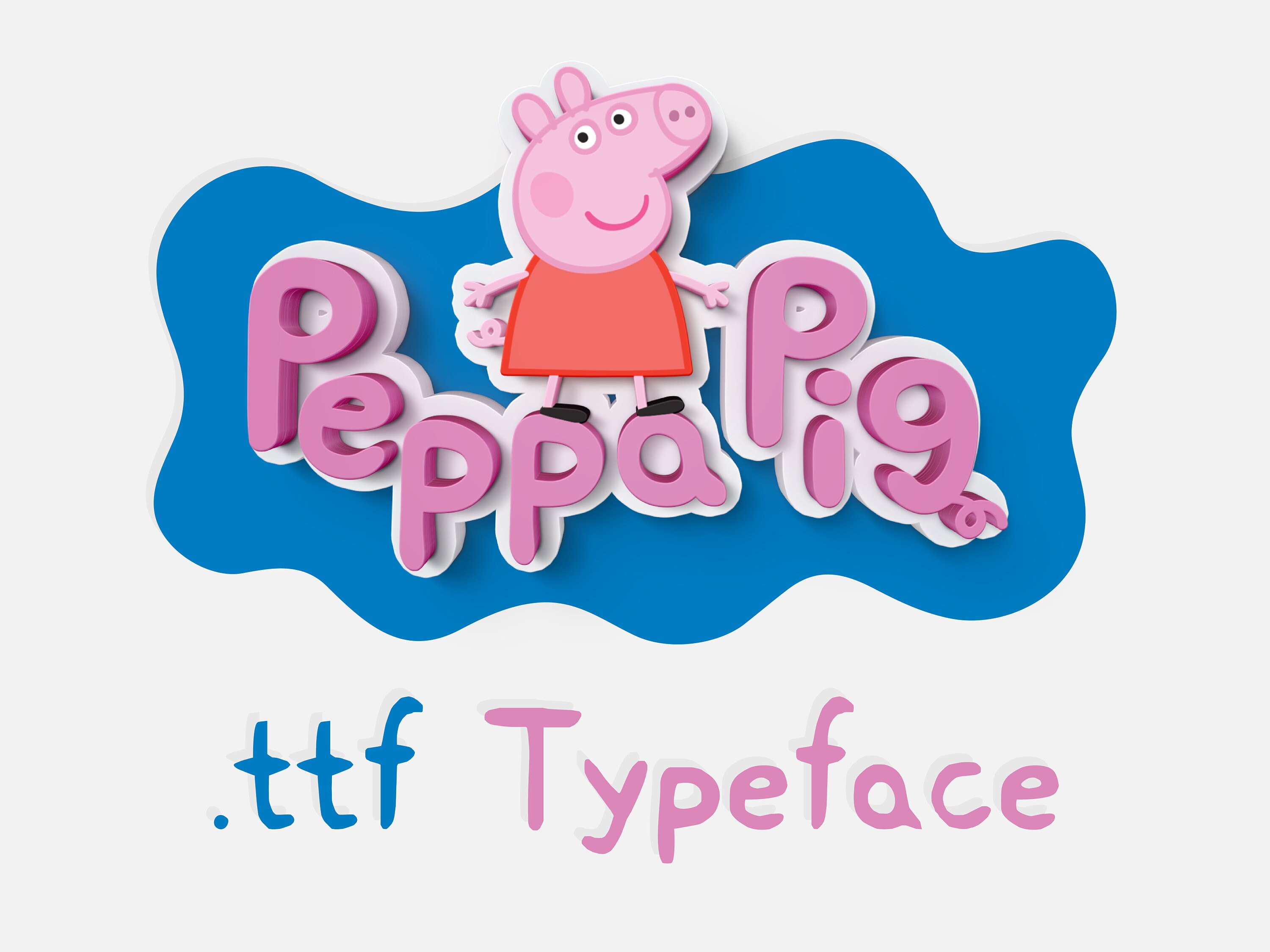 Peppa Pig Font Delightful Typeface for Cricut & Embroidery Machines ...