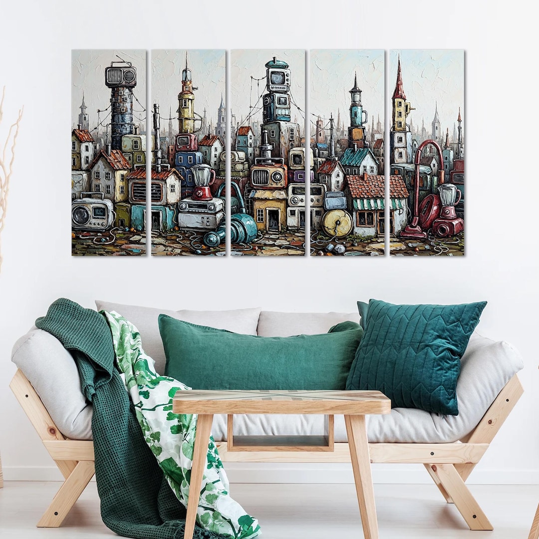 Arte de parede inusitada, tela esticada para decoração, arte de parede ...