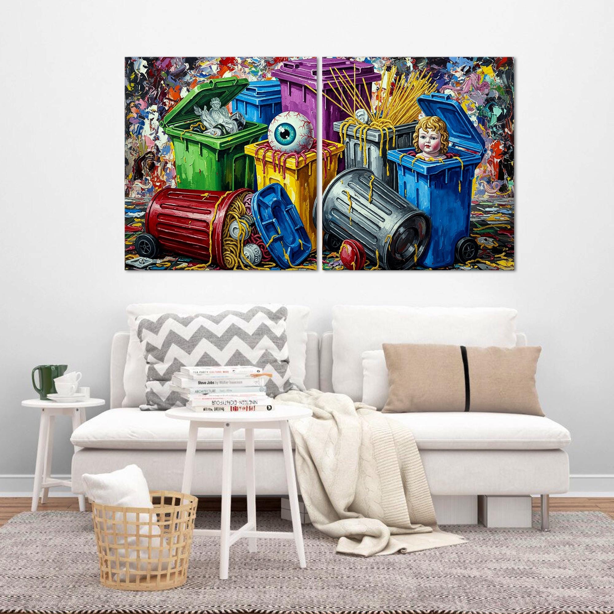 Colorful Contemporary Unique Wall Art, Framed Canvas Digital Print ...
