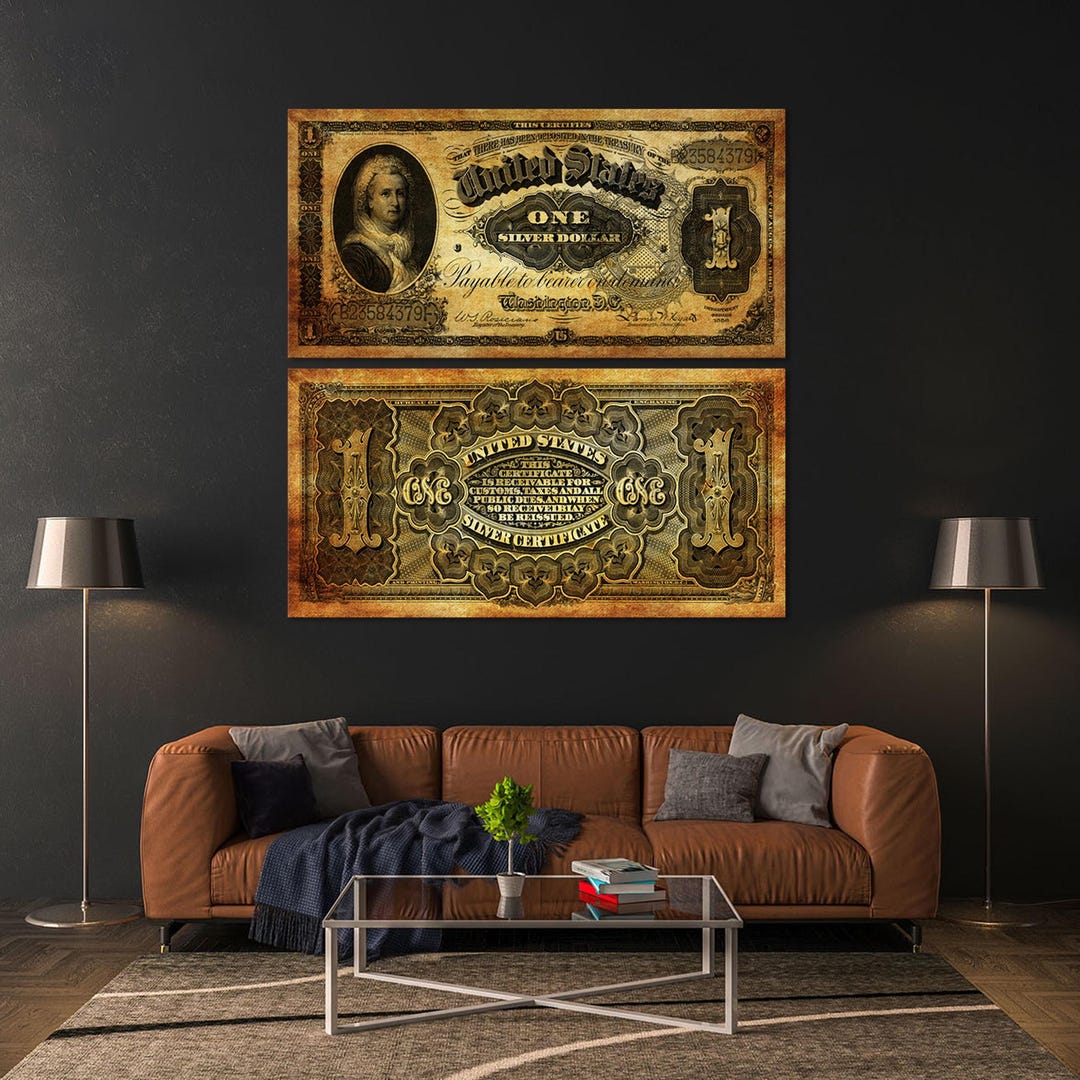 Dollar Bill Canvas Print Old Money Vintage Wall Decor, Old Money Canvas ...