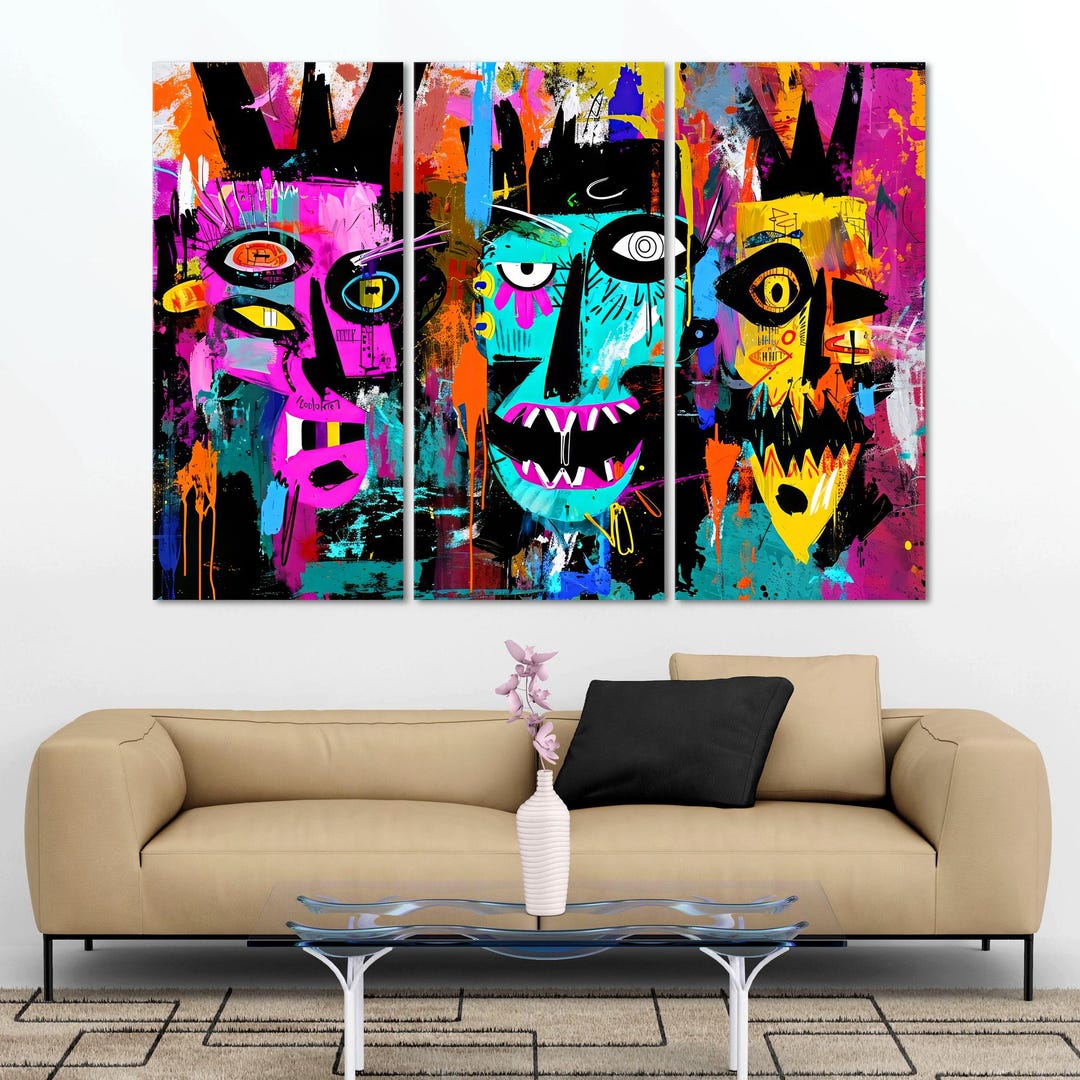 Colorful Abstract Art Extra Large Framed Canvas, Colorful Abstract Art ...
