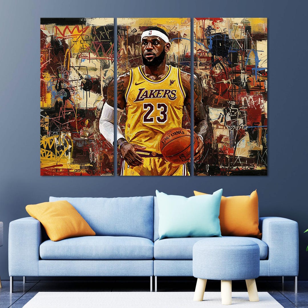 Basketball Wall Art Lebron James Lakers Canvas Print Decor, Ready-to ...