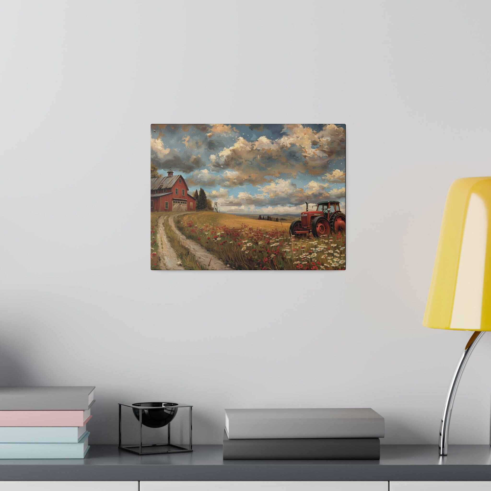 Peaceful Barnyard Tractor Canvas Wall Artwork - Etsy