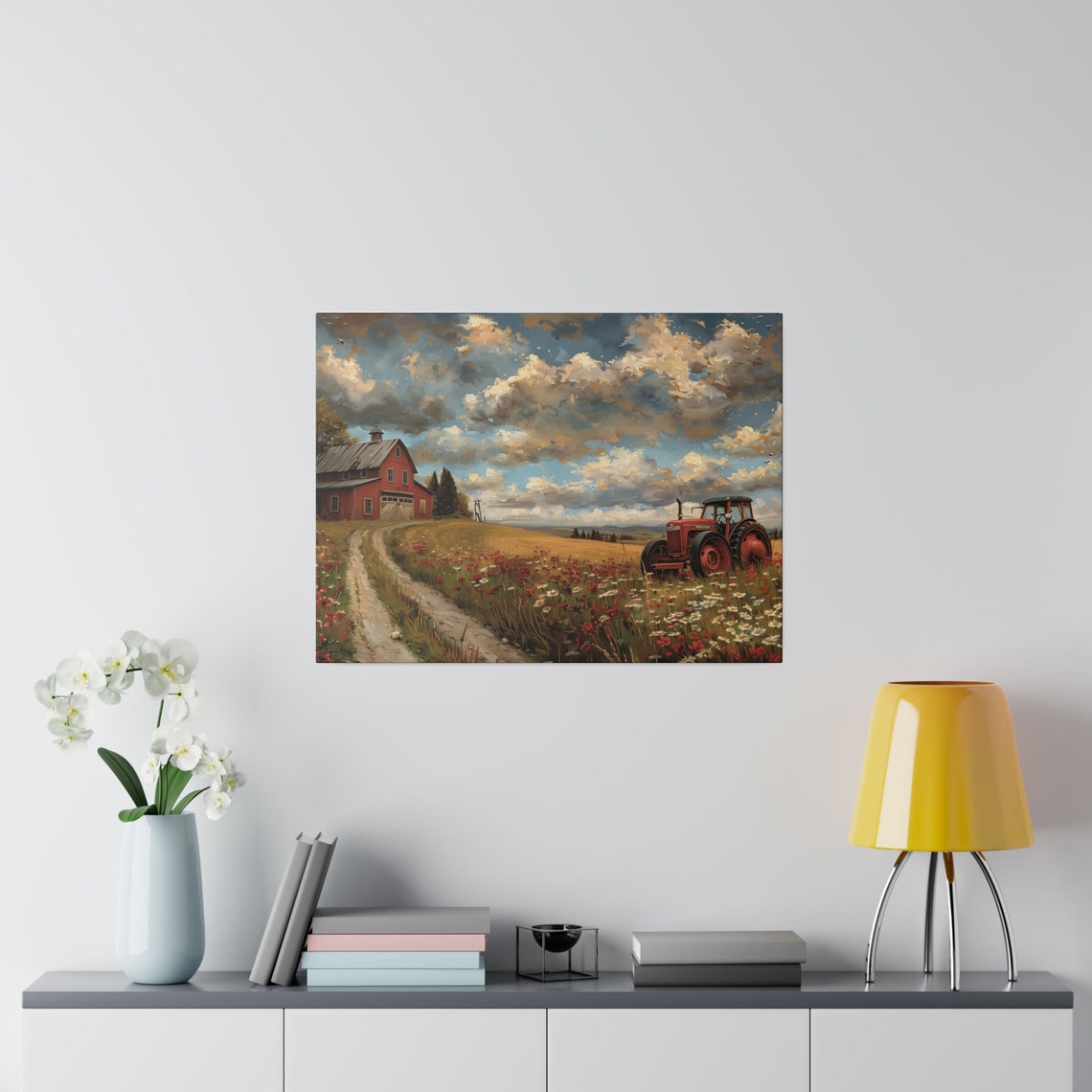 Peaceful Barnyard Tractor Canvas Wall Artwork - Etsy