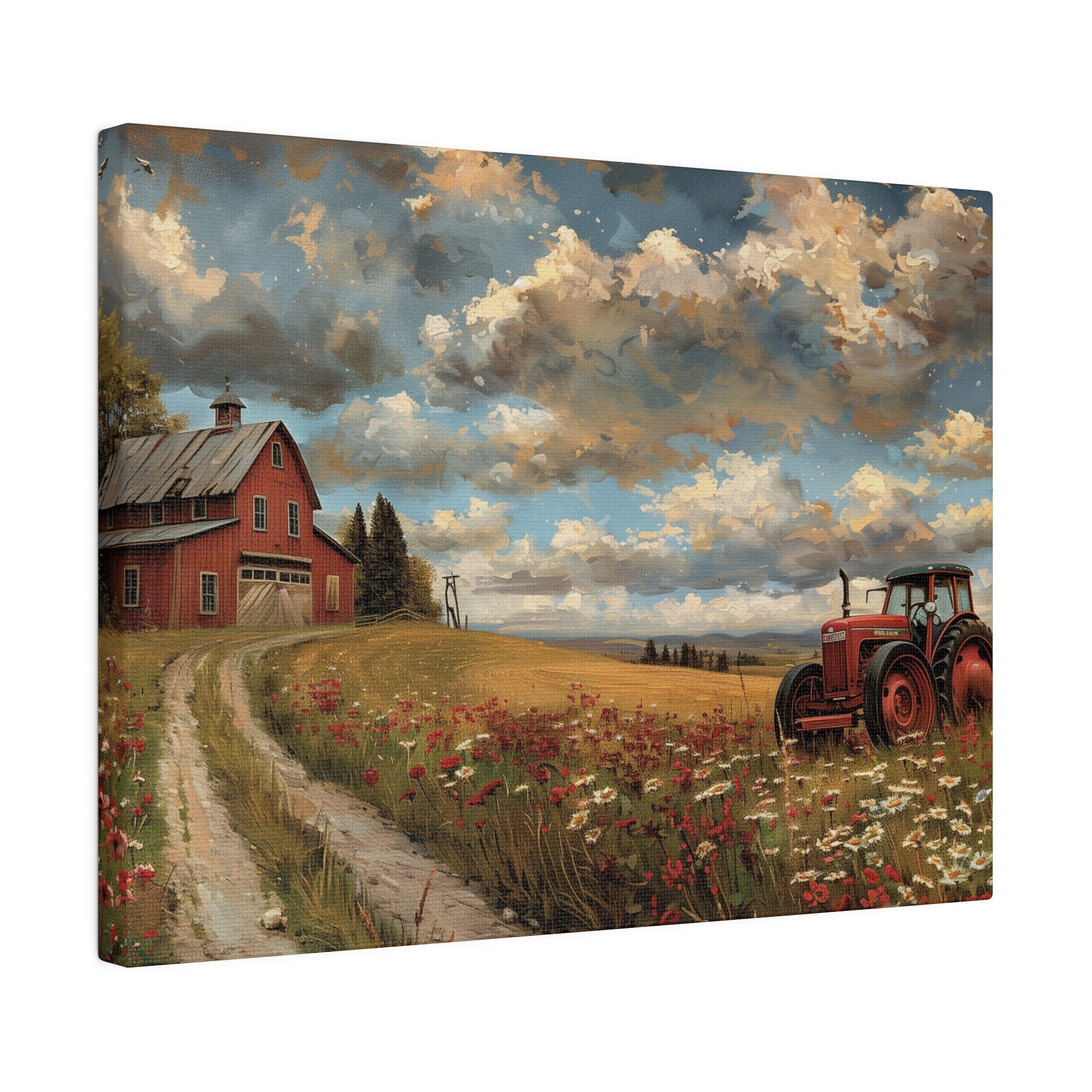 Peaceful Barnyard Tractor Canvas Wall Artwork - Etsy