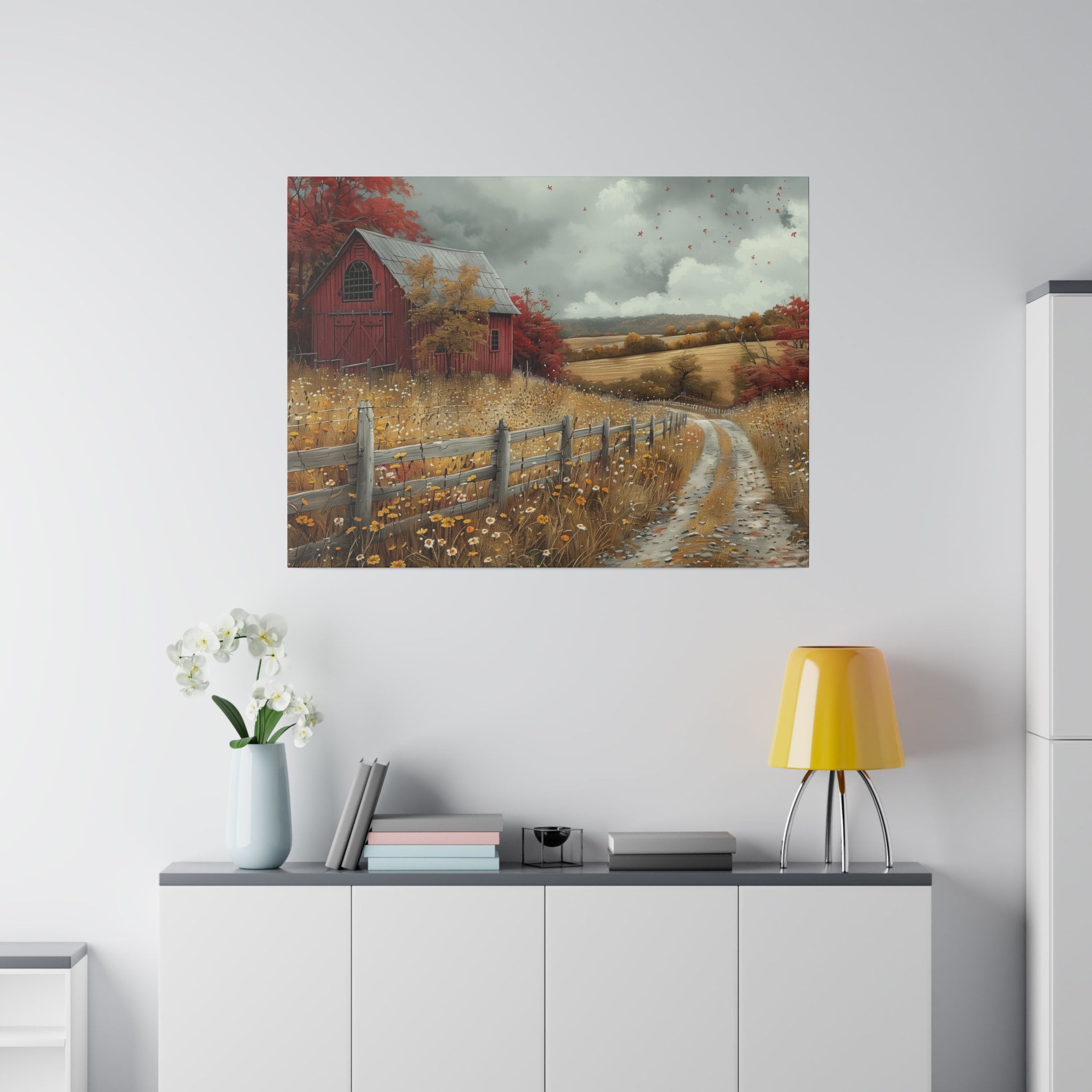 Barnyard During Fall Season - Canvas Artwork - Etsy