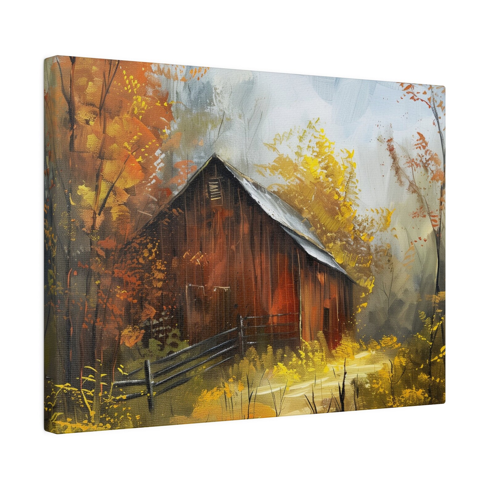 Rustic Deep Woods Barn, Canvas Wall Art - Etsy