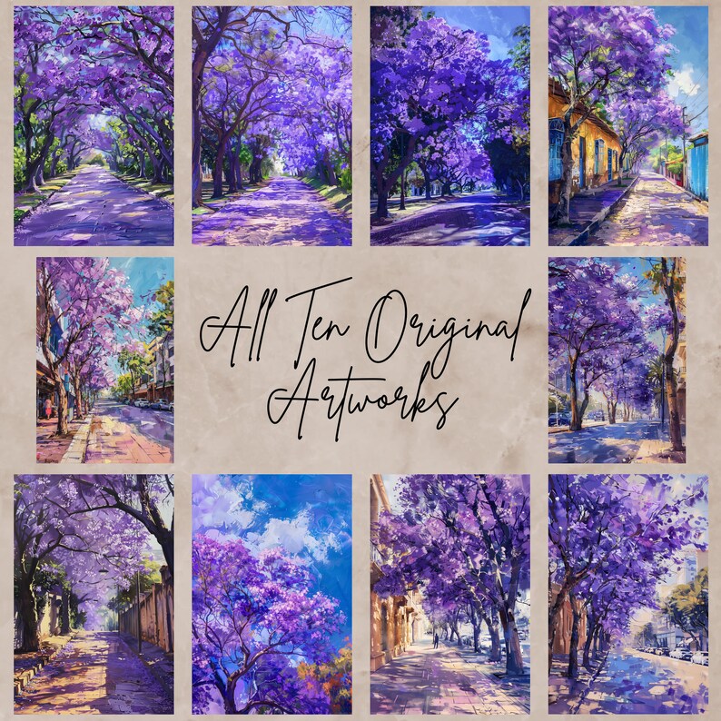 Jacaranda Tree Art | Oil Painting | Purple Art | Botanical | Colorful ...