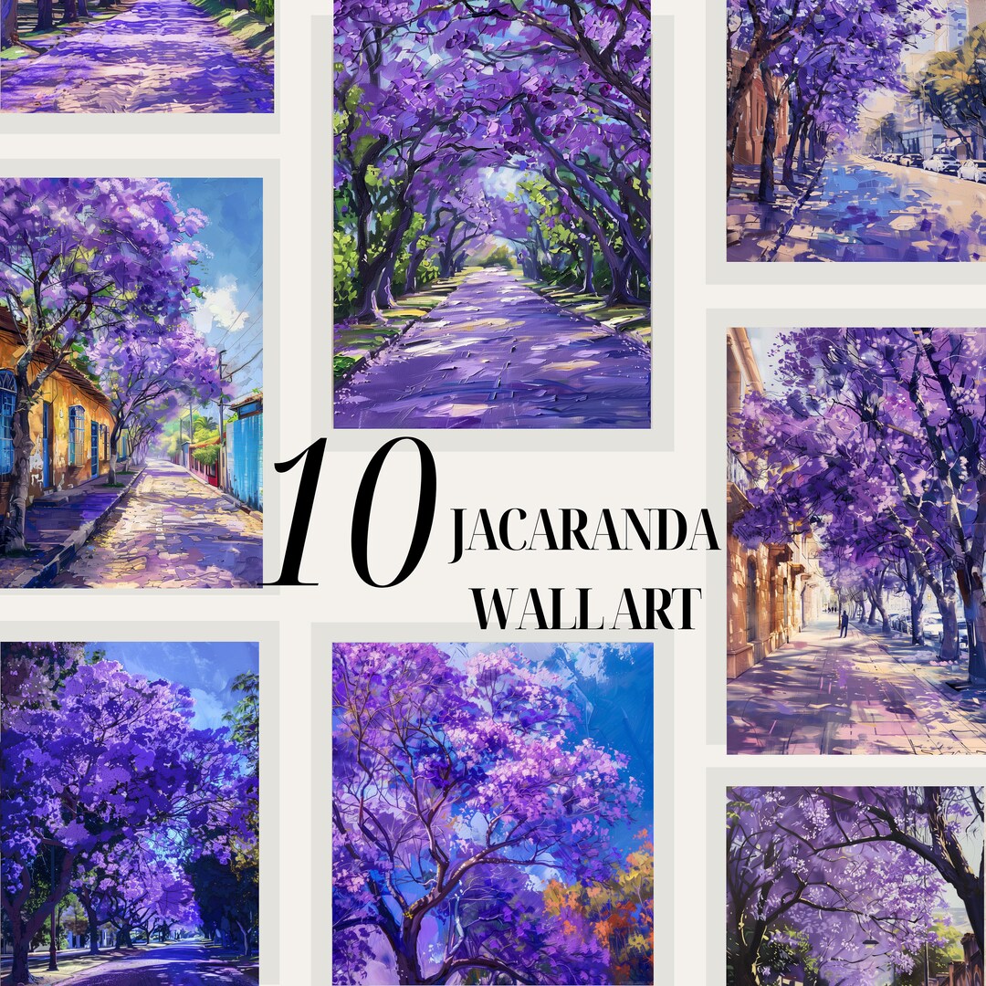 Jacaranda Tree Art | Oil Painting | Purple Art | Botanical | Colorful ...