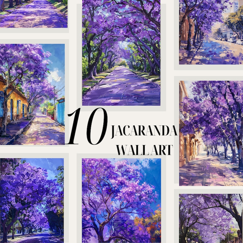 Jacaranda Tree Art | Oil Painting | Purple Art | Botanical | Colorful ...