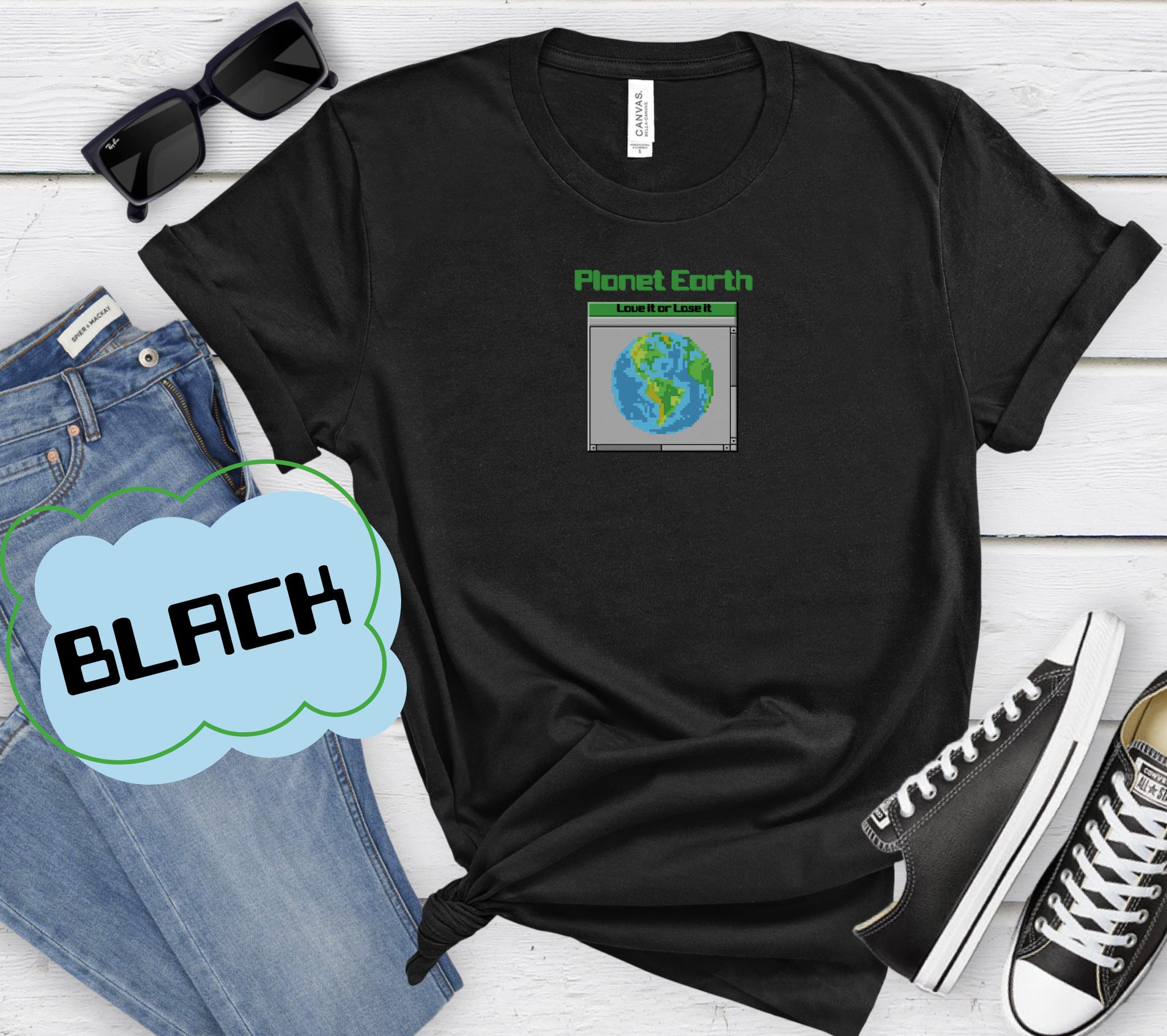 Planet Earth Love It or Lose It Y2K Graphic Tshirt, Nostalgic Design ...