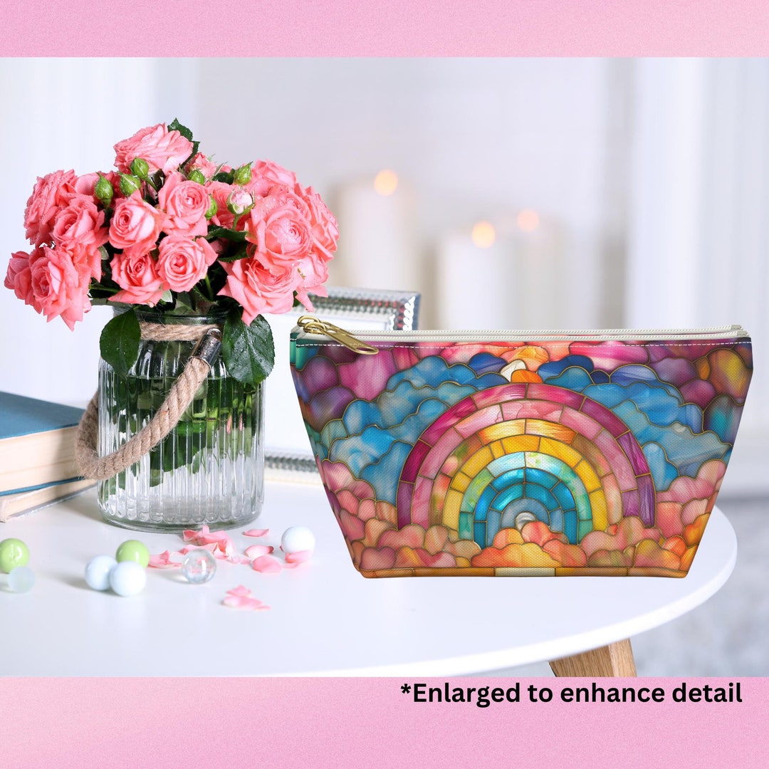 Coquette Rainbow Stained Glass Makeup Bag | Pastel Maximalist Rainbow ...