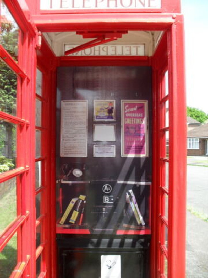 Vinyl Printed Interior Print to Fit a K6 RED TELEPHONE BOX Full Size ...