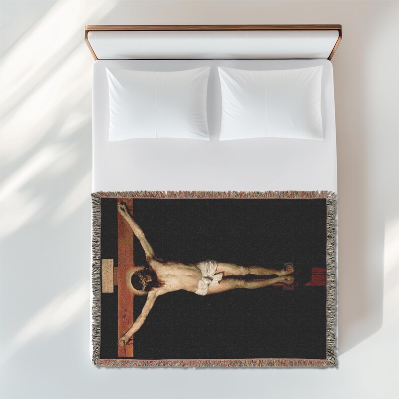 Jesus Christ Crucifixion Woven Blanket, Christian Art, Religious Home ...
