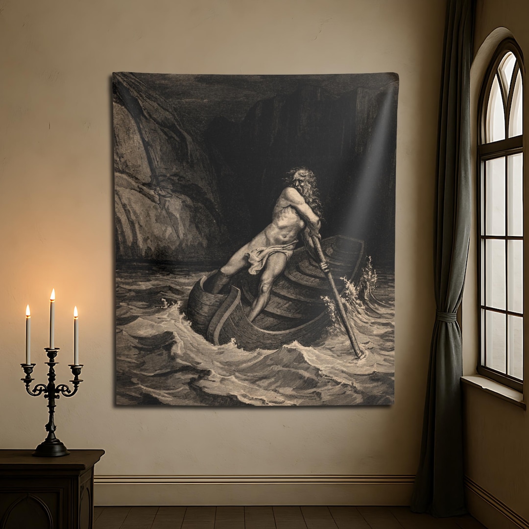 Charon and the River Acheron Tapestry: Gothic Greek Myth Wall Decor - Etsy