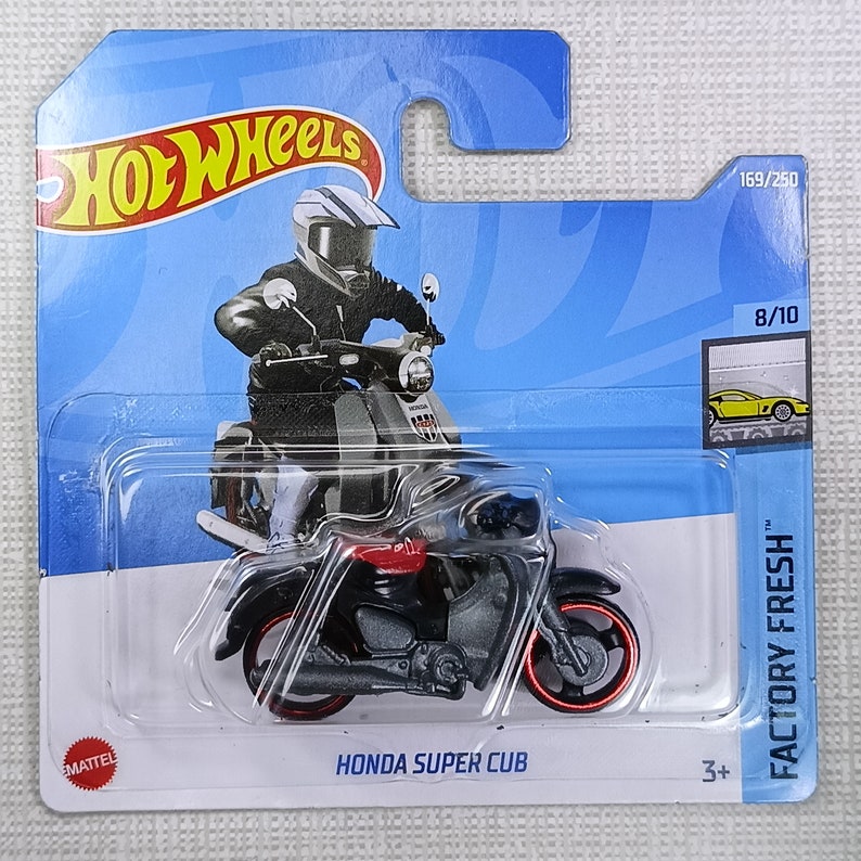 Hot Wheels Motorcycle Honda Super Cub Gray Collectible Model Miniature ...