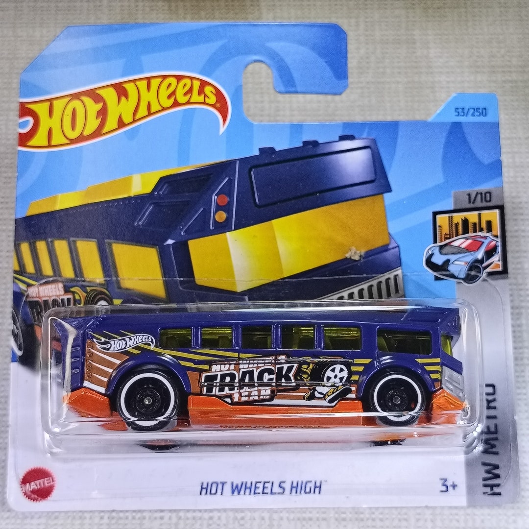 Hot Wheels High Bus Blue Collectible Model Car Miniature Gift Item for ...